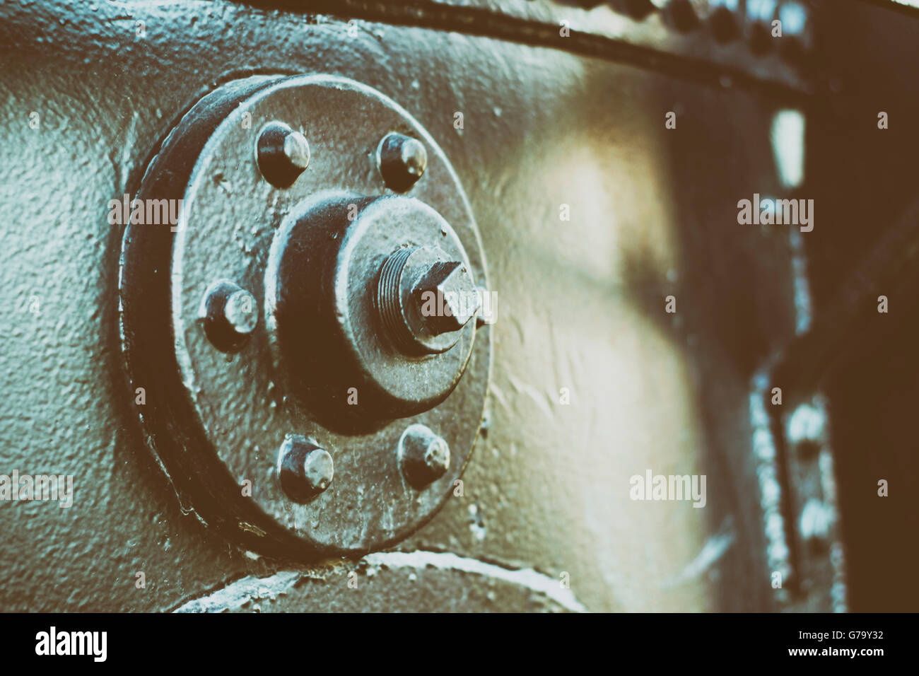 Photograph of a detail of a black industrial machine Stock Photo - Alamy