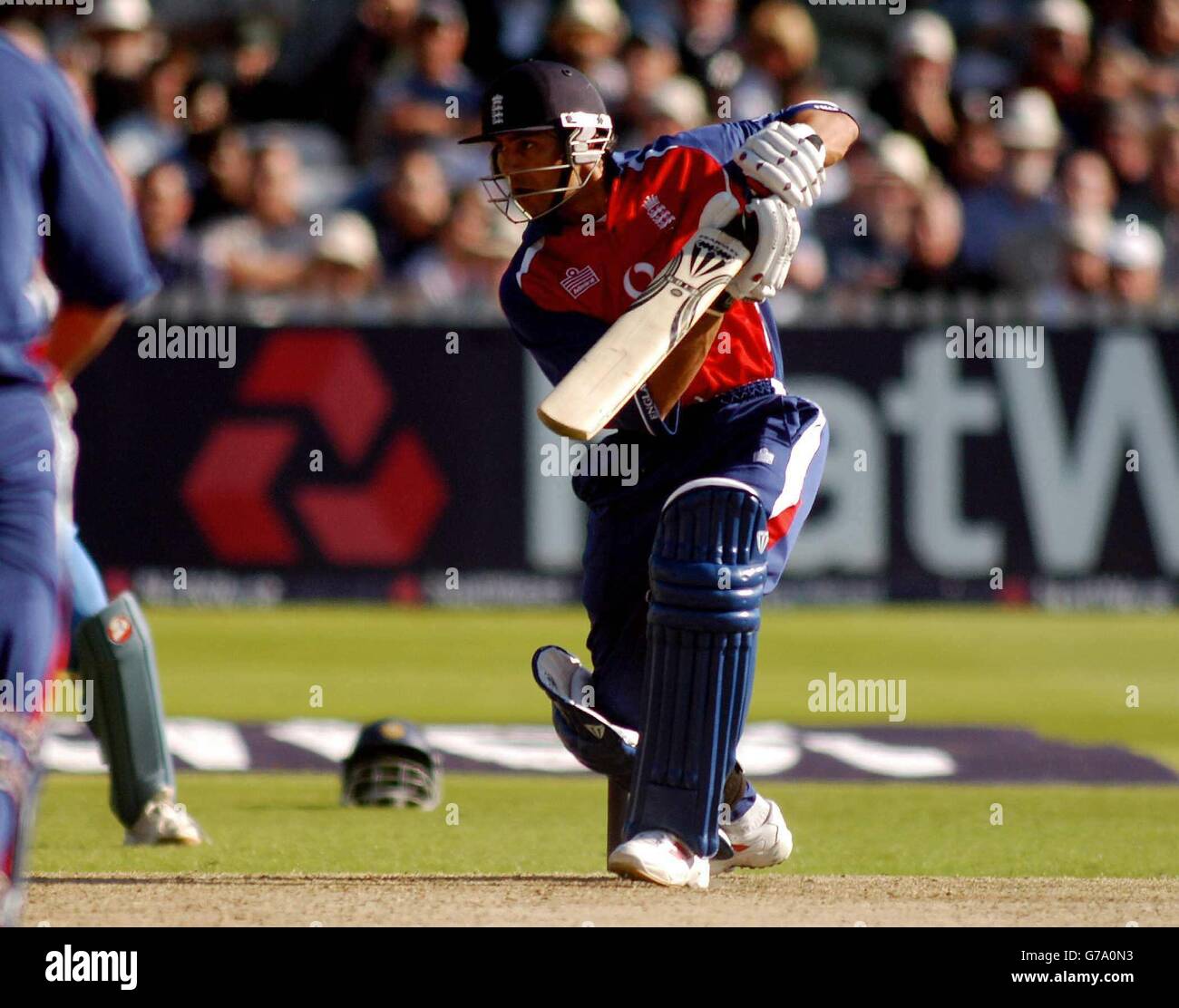 England's Vikram Solanki, who scored 52 before getting out LBW during ...