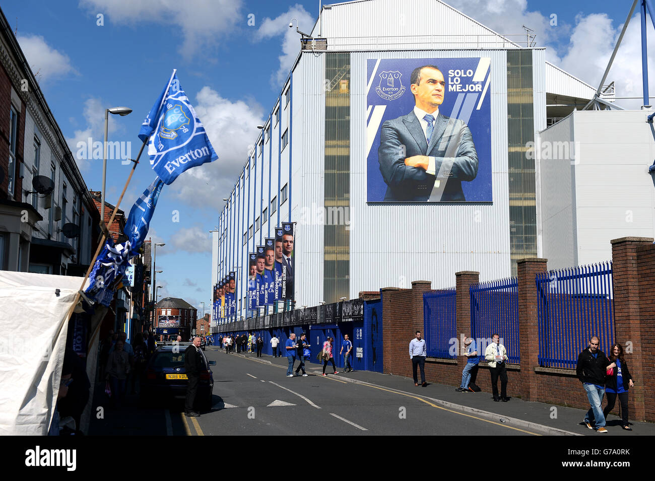 A general view of the giant Roberto Martinez picture on the side of the ...