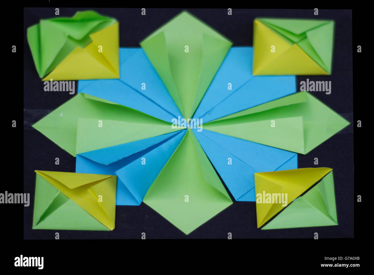 Photograph of a Colorful geometric paper origami Stock Photo - Alamy