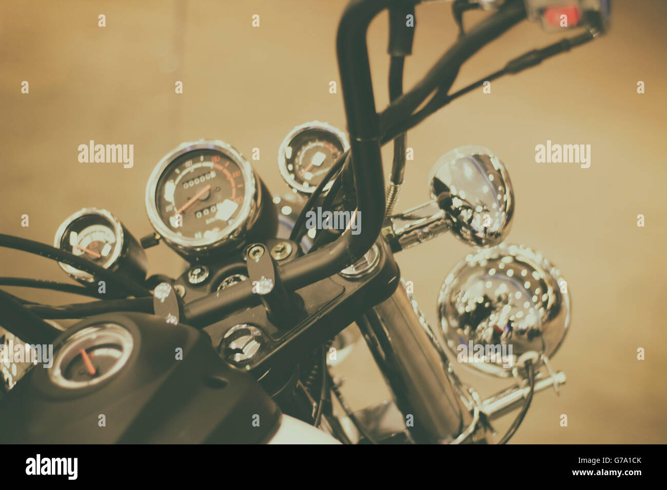 Photograph of a motorcycle instrument panel Stock Photo - Alamy