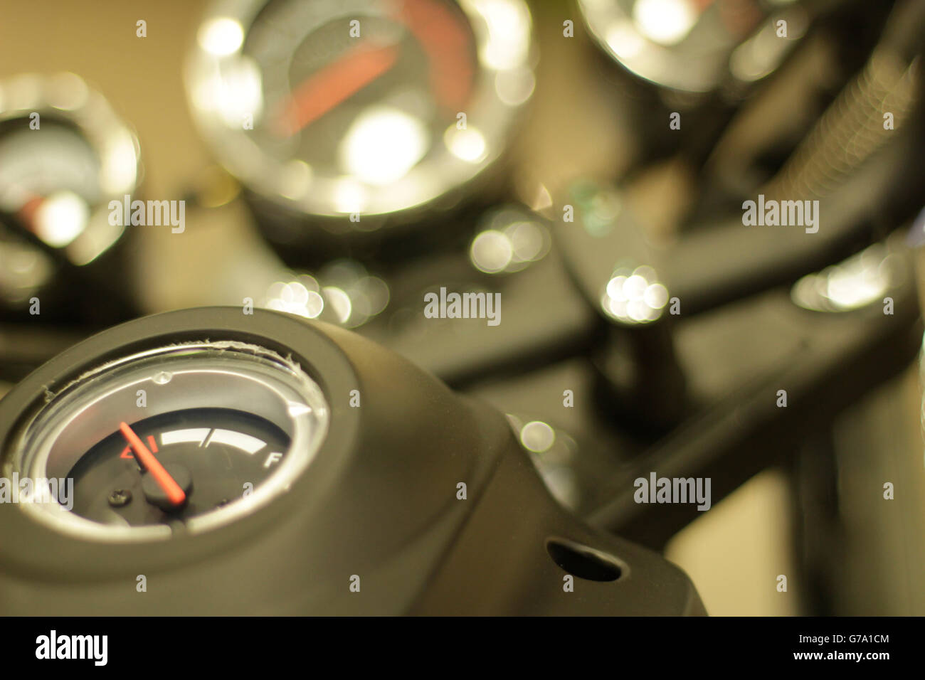 Photograph of a motorcycle instrument panel Stock Photo - Alamy