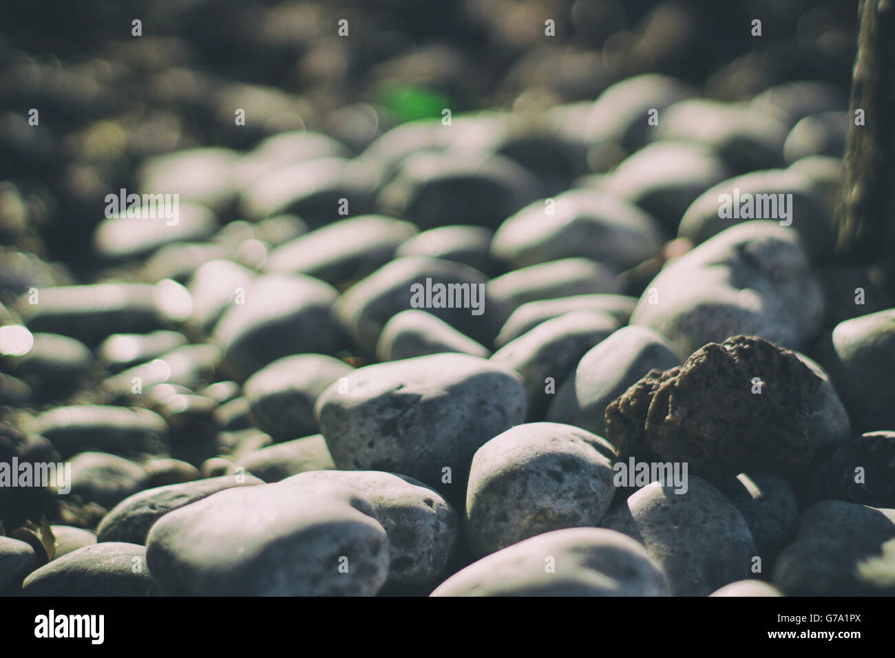 Photograph of some river gray smooth stones Stock Photo - Alamy