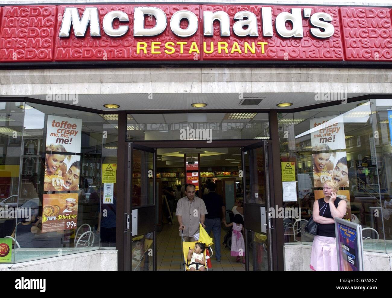 General view of McDonalds. General view of McDonalds in central London ...