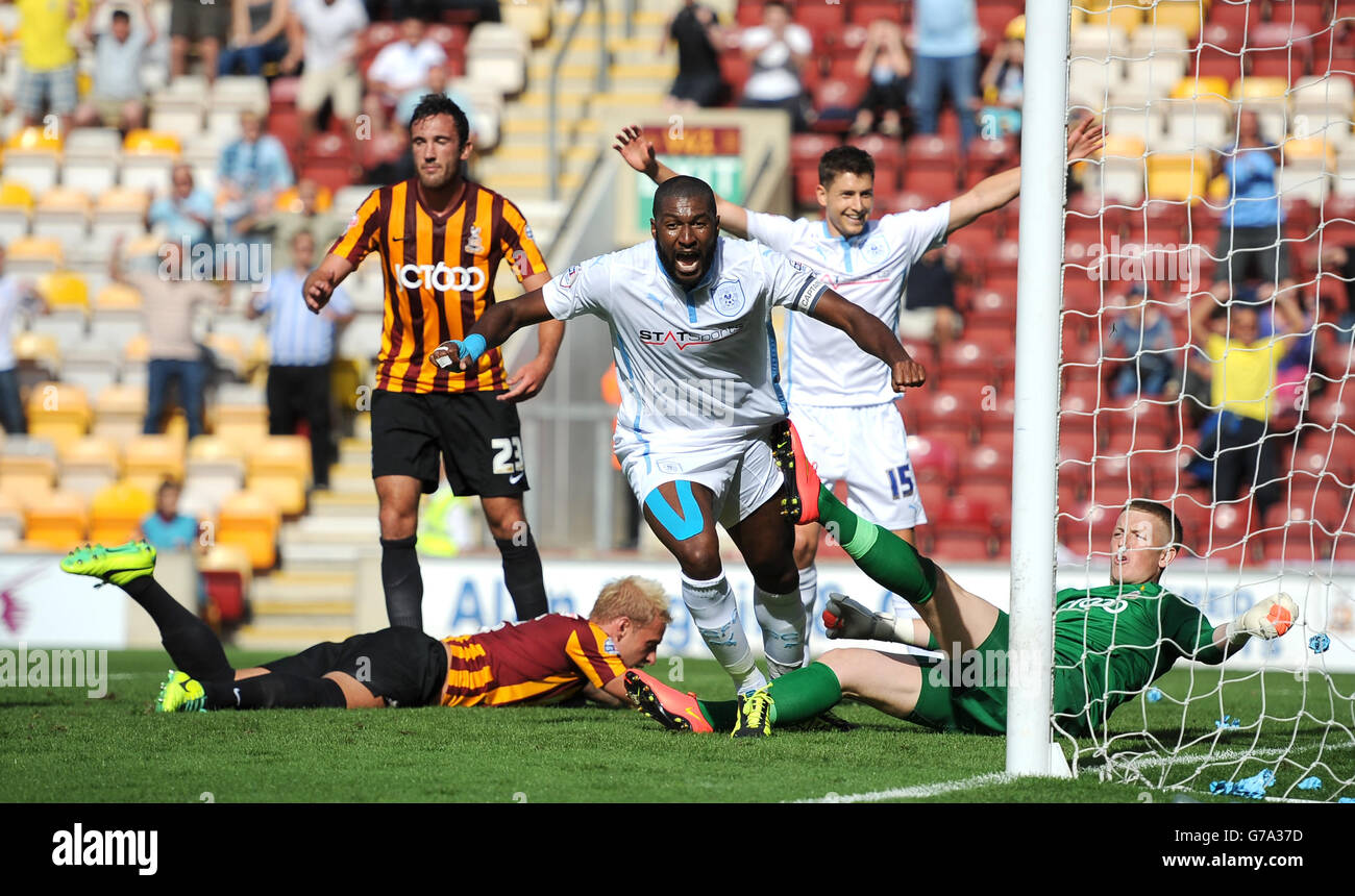 Coventry City's Reda Johnson celebrates after scoring his sides second ...