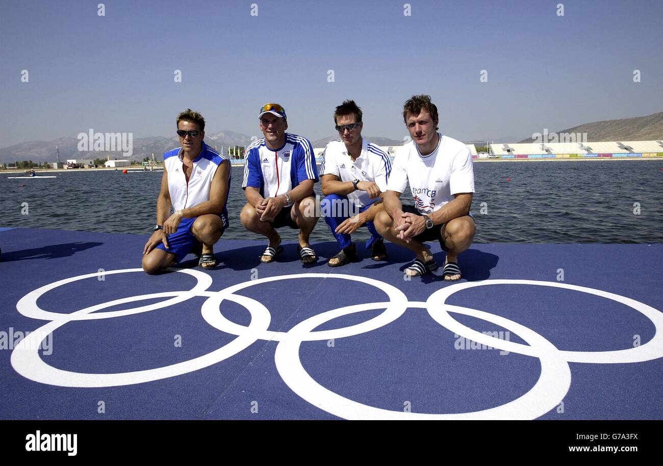 L-R: Great Britain Men's Four team James Cracknell, Matthew Pinsent, Ed ...