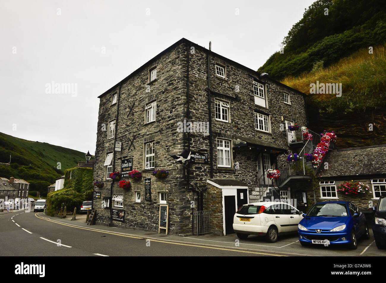 The Cobweb Inn on the main road parallel to the River Valency in ...