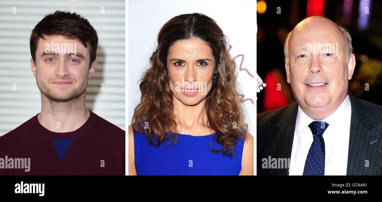File photos of (from the left) Daniel Radcliffe, Livia Giuggioli and ...