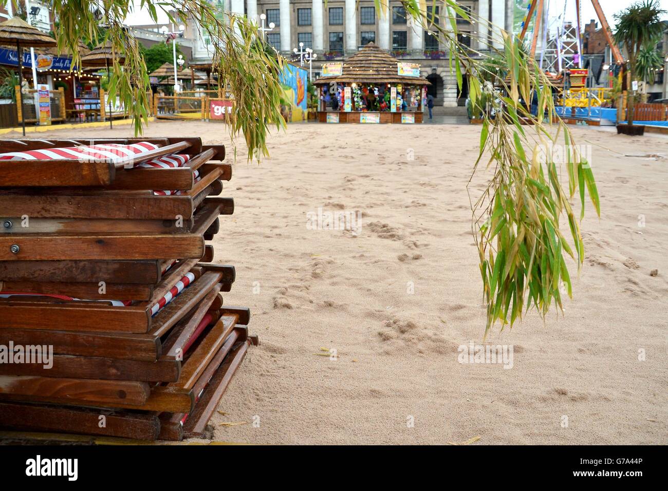 An empty Nottingham Riviera beach as the remnants of Hurricane Bertha ...