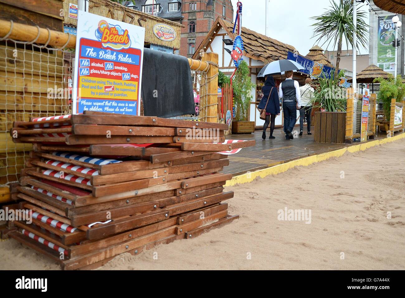 An empty Nottingham Riviera beach as the remnants of Hurricane Bertha ...