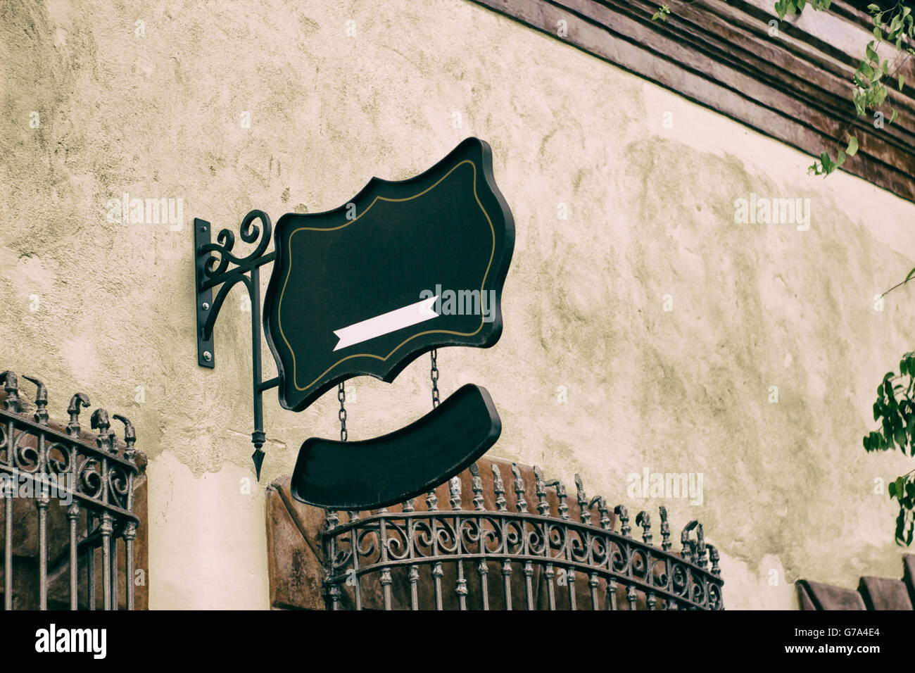 Photograph of a retro style empty sign to put text on it Stock Photo ...