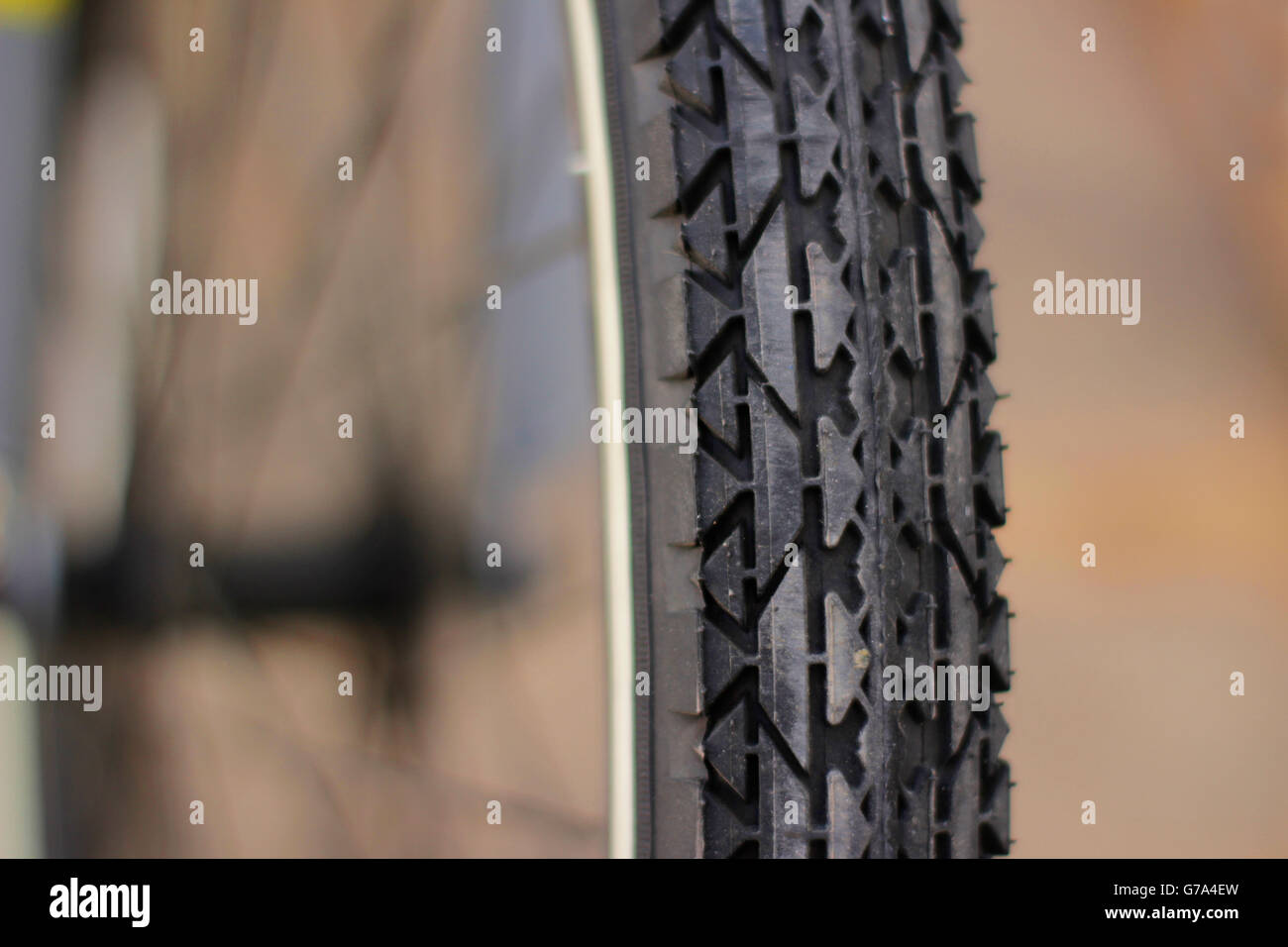 Photograph of a bicycle tire closeup Stock Photo - Alamy