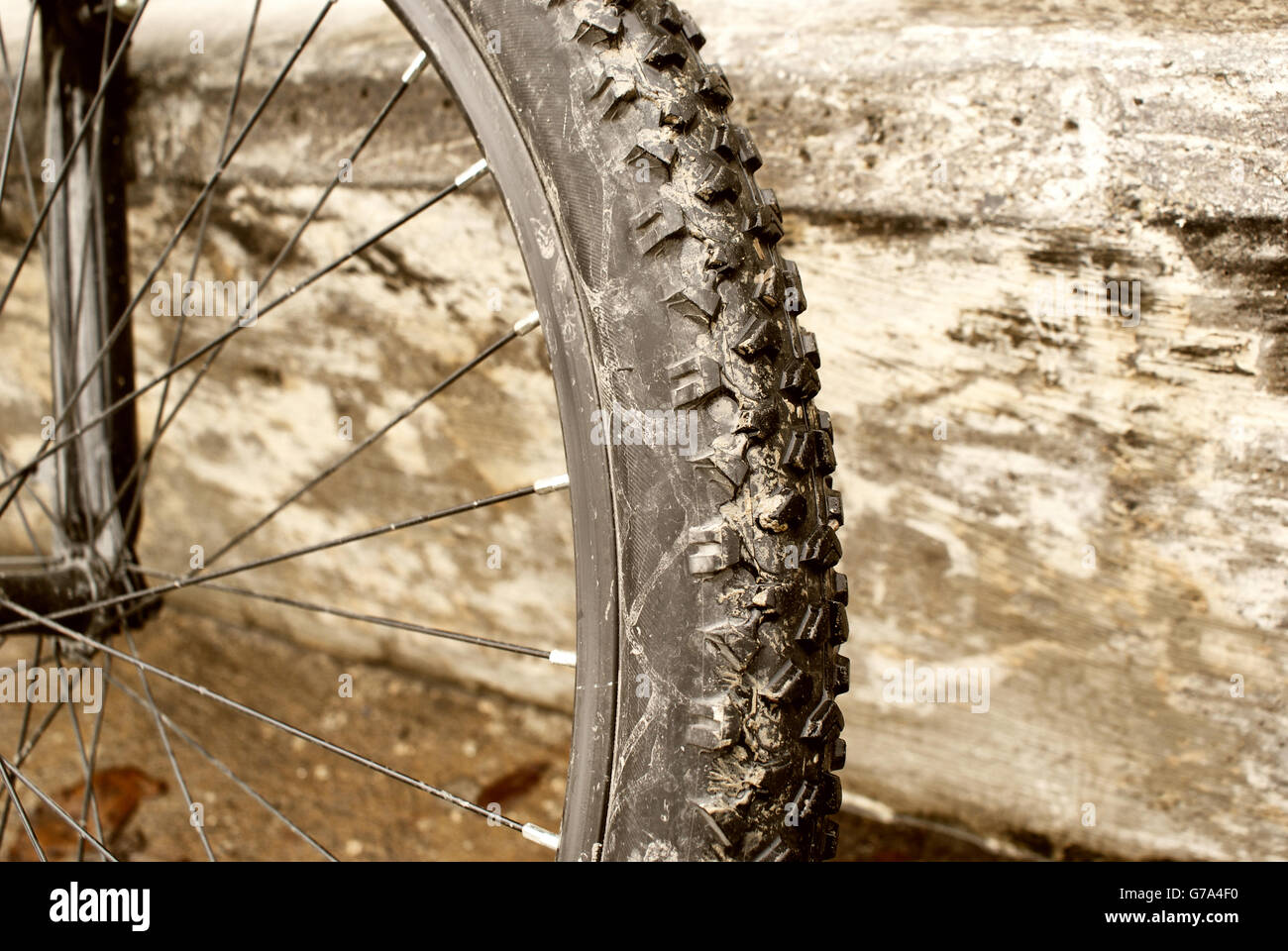 Photograph of a bicycle rubber wheel Stock Photo - Alamy