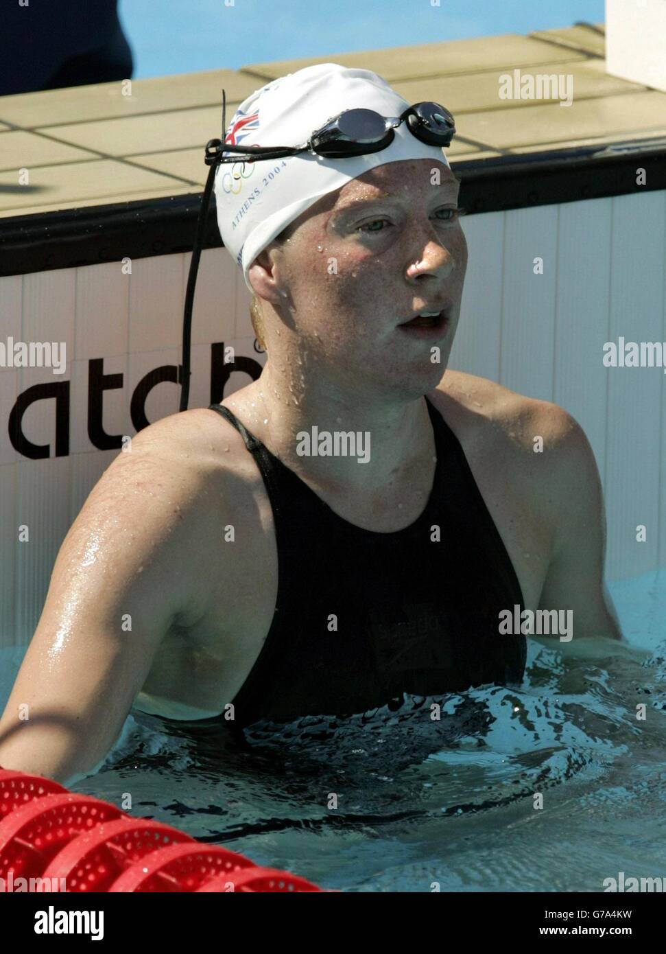 Women's 800m Freestyle. Great Britain's Rebecca Cooke reacts after her ...