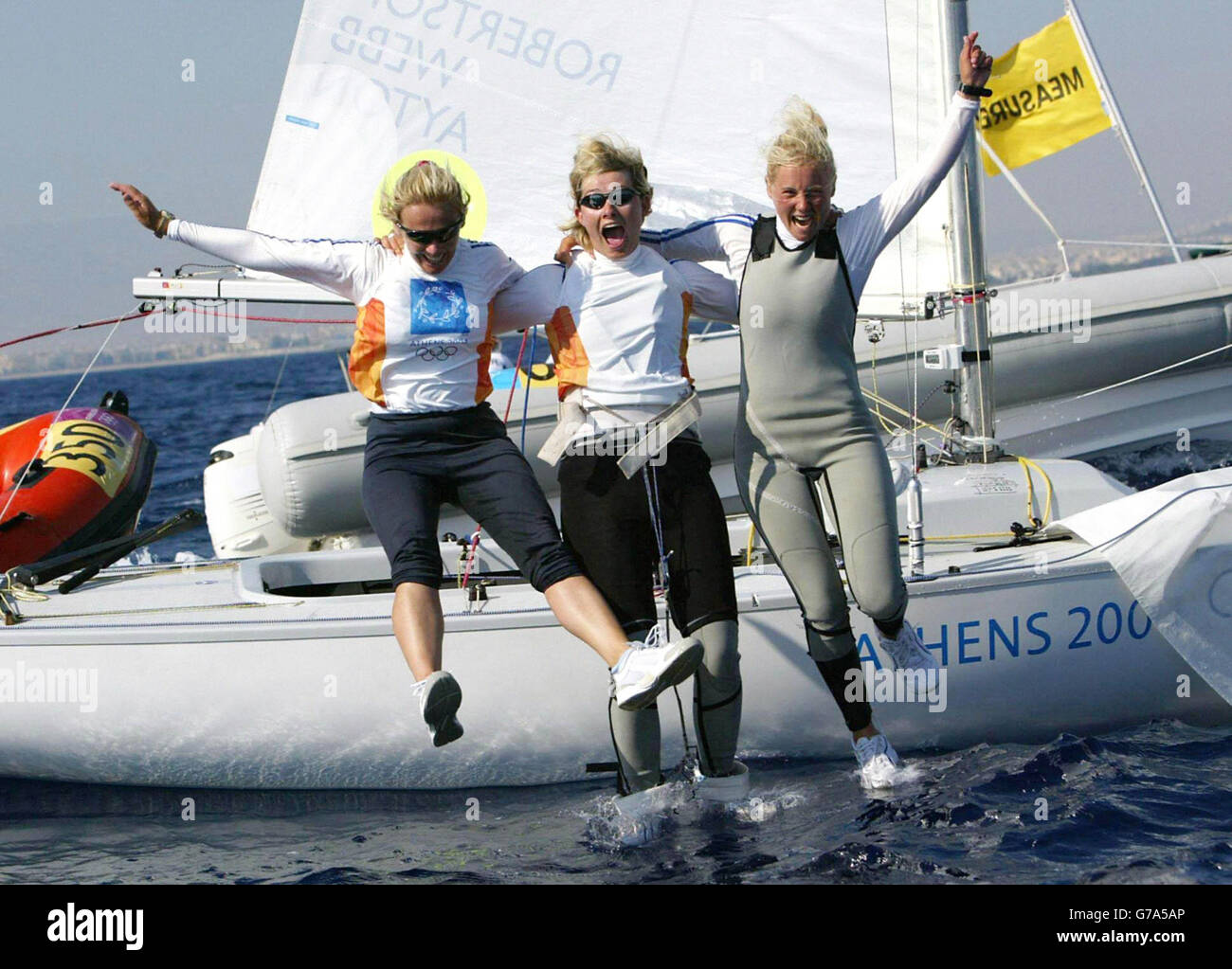 Sarah webb and sarah ayton celebrate winning the gold medal hi-res ...