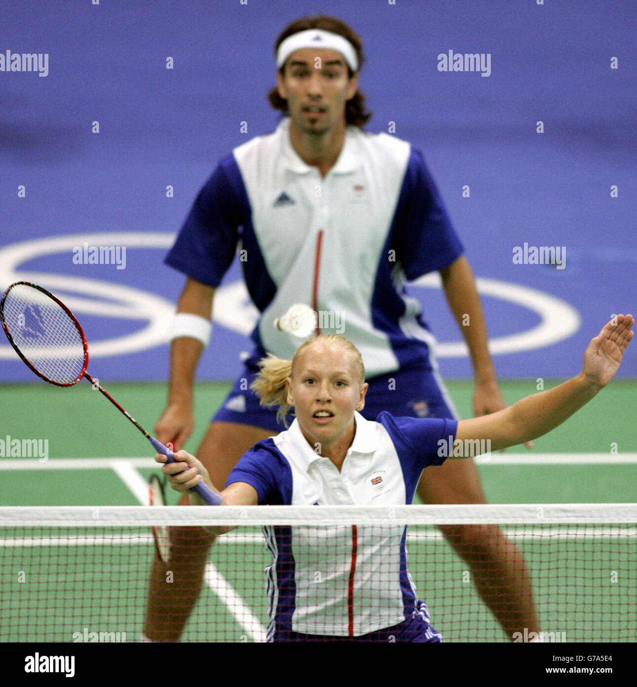 Nathan Robertson and Gail Emms in action Stock Photo - Alamy