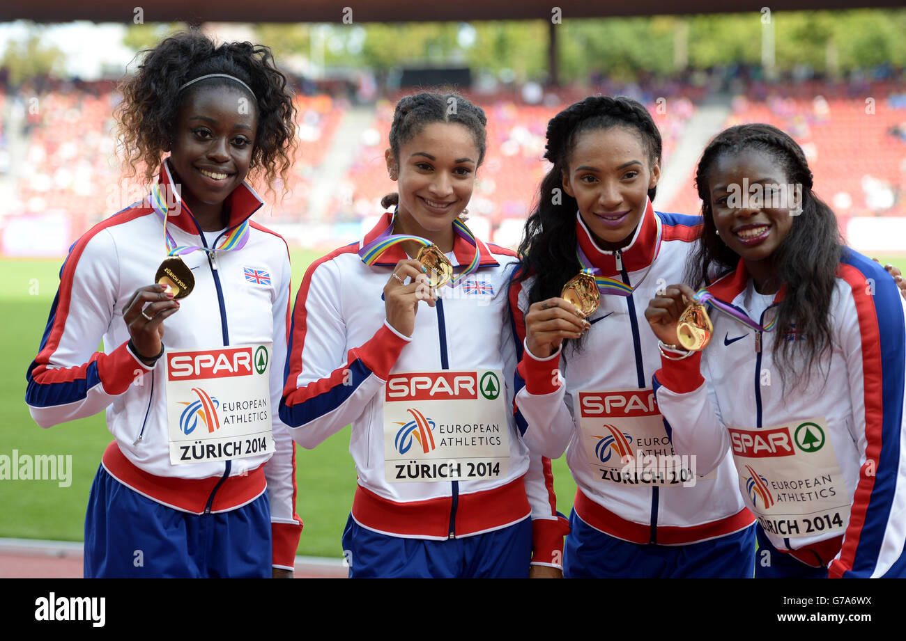 Great Britain's (left-right) Asha Phillip, Jodie Williams, Ashleigh ...