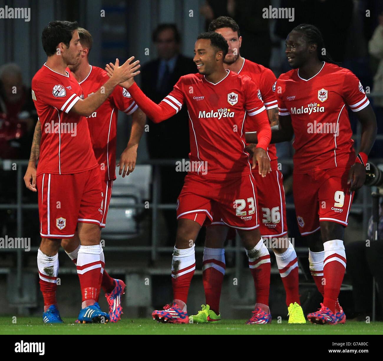 Cardiff City's Nicky Maynard (23) celebrates his winning goal against ...