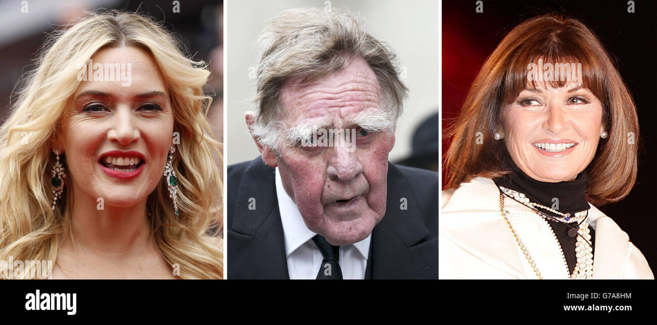 File photos of (from the left) Kate Winslet, Sir Bernard Ingham and ...