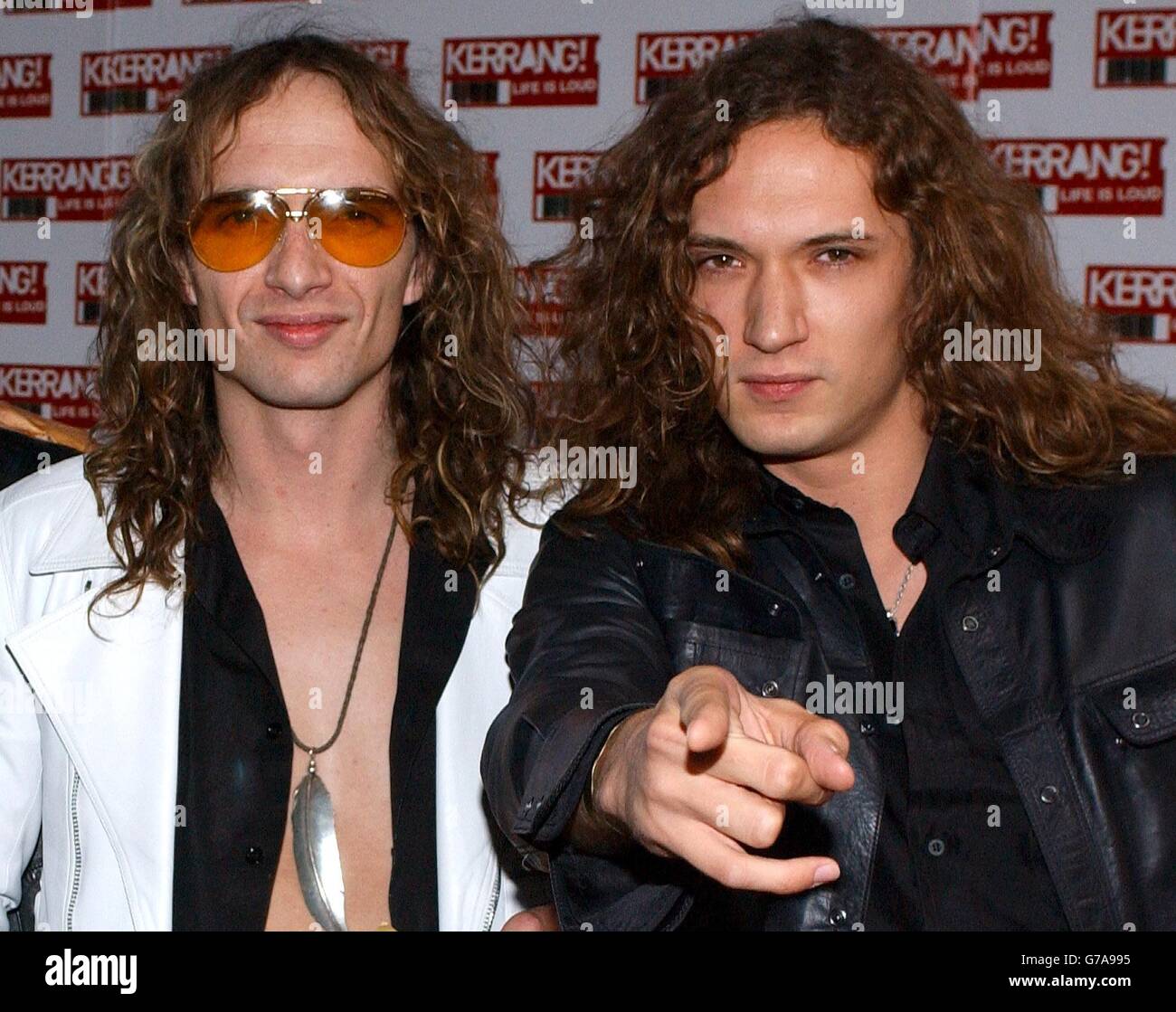 Justin (left) and Dan Hawkins of The Darkness during the 11th Kerrang ...