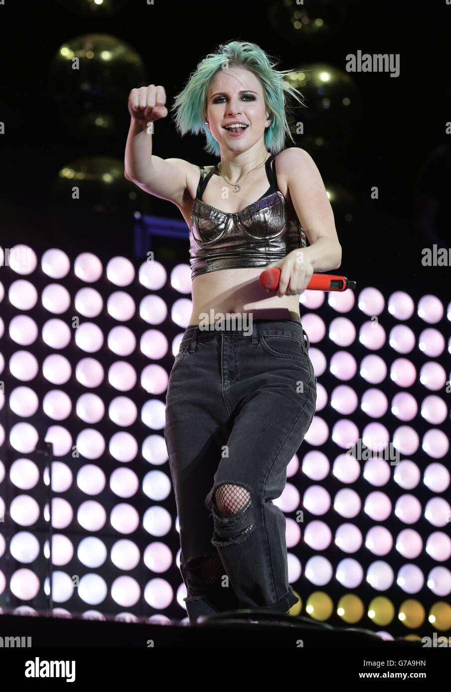 Hayley Williams of Paramore performing on the Main Stage, at the ...