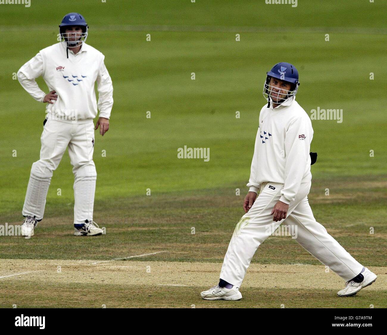 Sussex's captain Chris Adams (right) and Richard Montgomerie (left ...