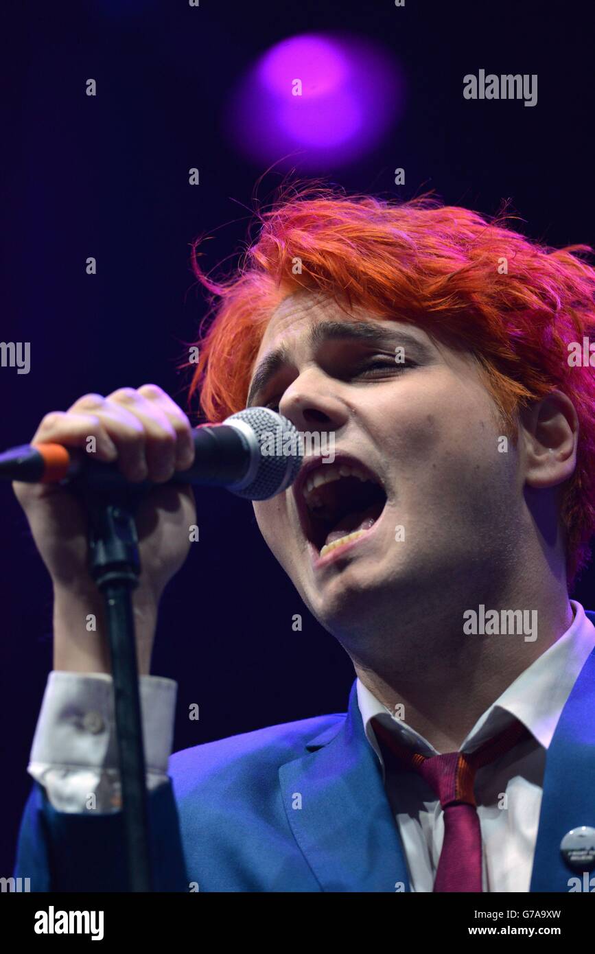 Former My Chemical Romance singer Gerard Way performs during day two of ...
