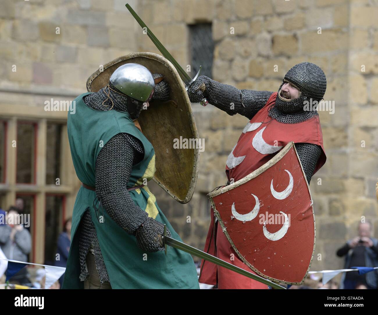 Medieval tournament at Belsay Castle Stock Photo - Alamy