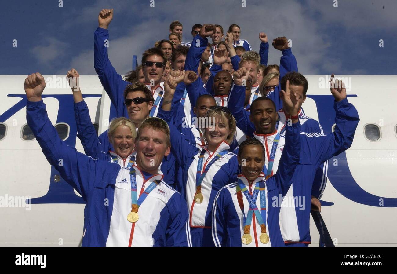 The British Olympic Medalists arrive at Gatwick Airport as one of the ...