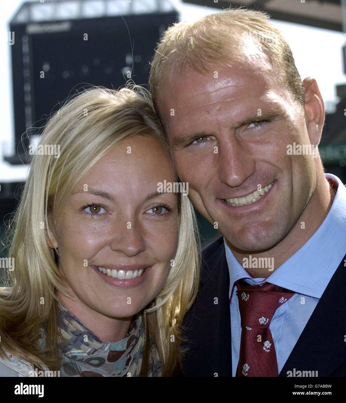 England skipper Lawrence Dallaglio with his partner Alice Corbett after ...