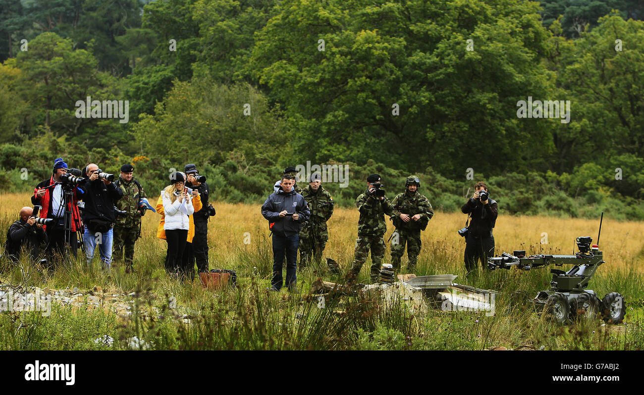 Members of the media and the Defence Forces watch as the HOBO Robot, as ...