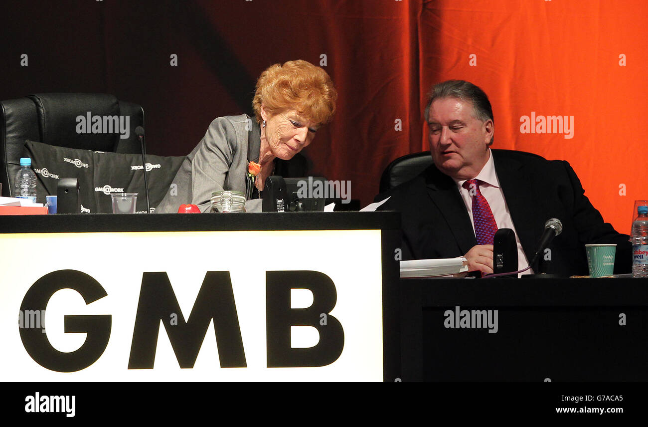 GMB President Mary Turner (left) and General Secretary of the GMB Paul ...