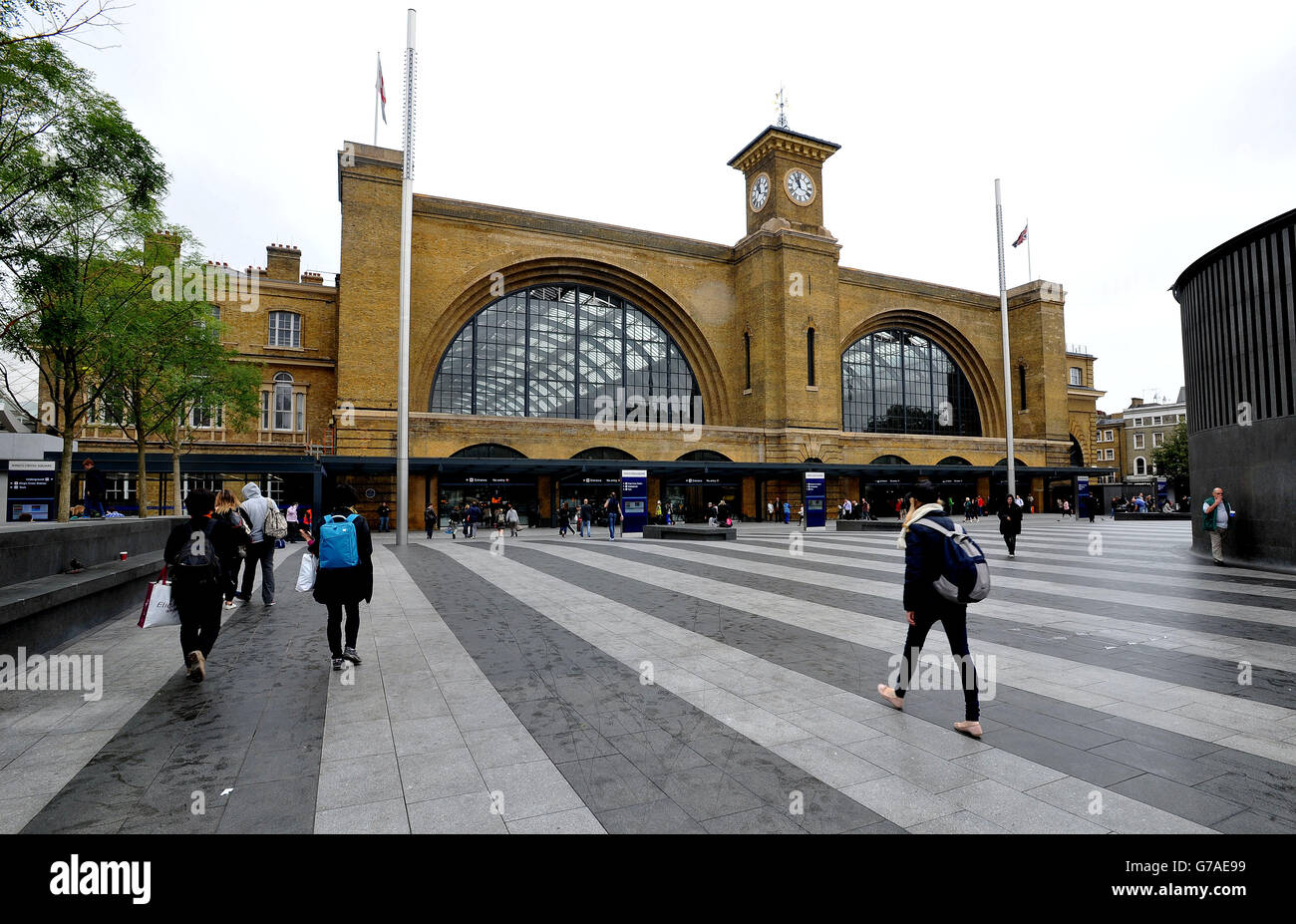 A view of the main entrance to Kings Cross station in north London ...