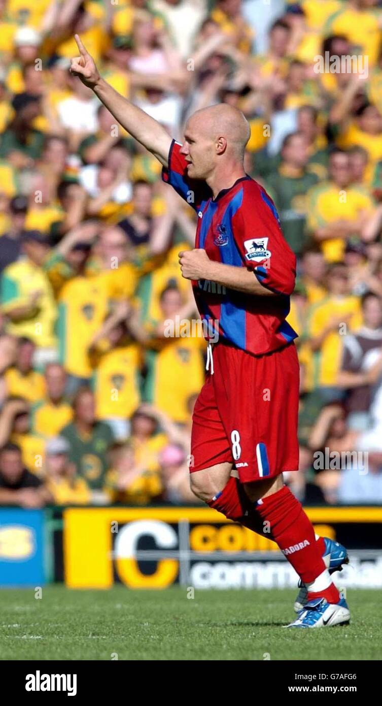 Crystal Palace's Andrew Johnson celebrates his equaliser during their ...