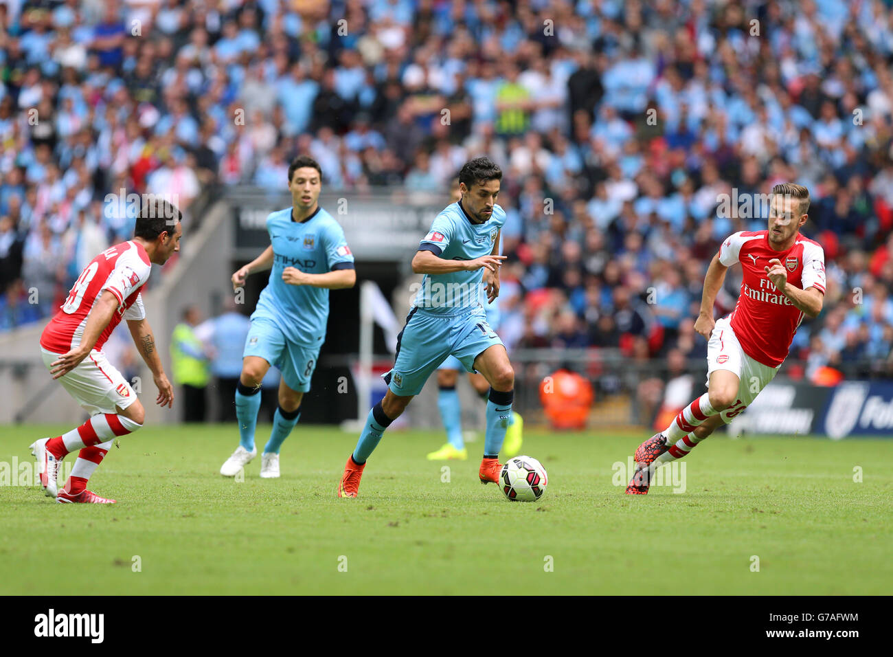 Manchester citys jesus navas community shield match wembley stadium hi ...