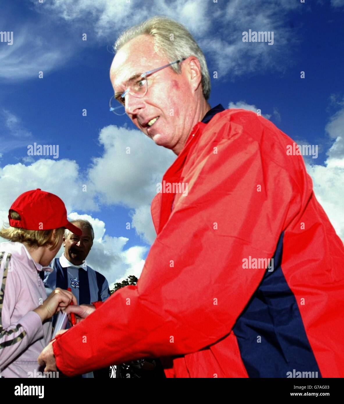 England manager Sven-Goran Eriksson at a training session for the ...