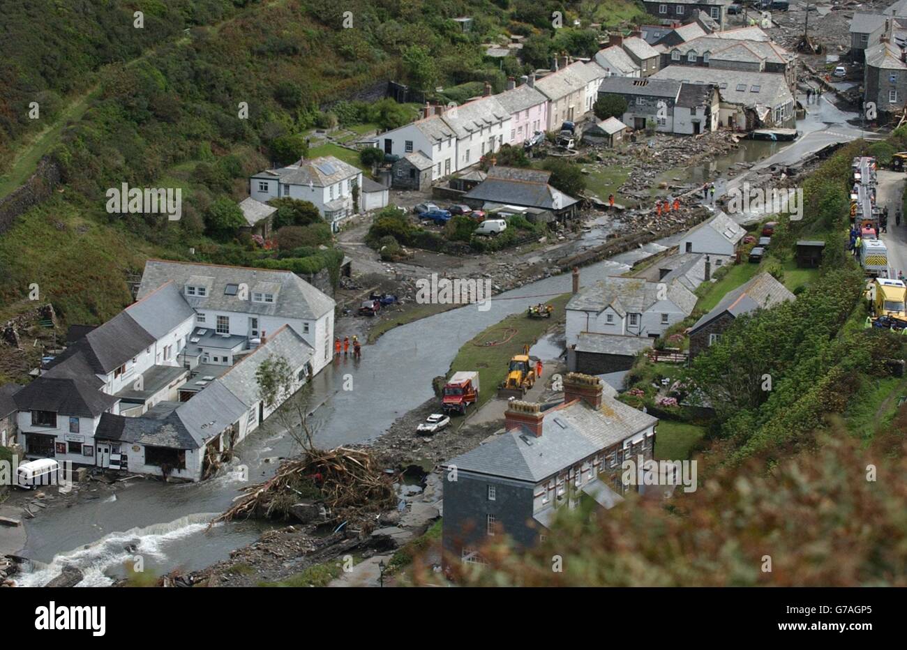 An aerial view of Boscastle after storms Stock Photo - Alamy