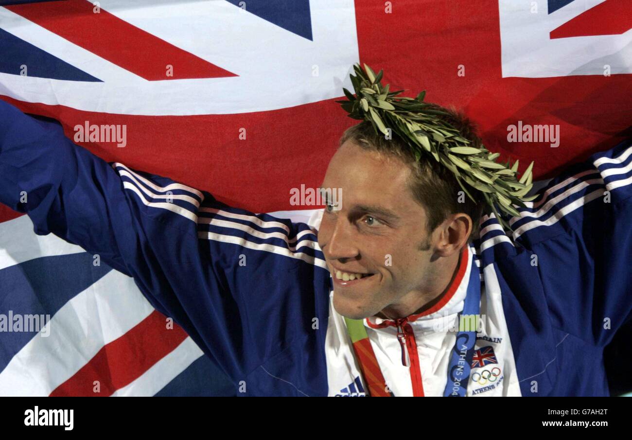 British swimmer Stephen Parry celebrates after winning a Bronze Medal ...
