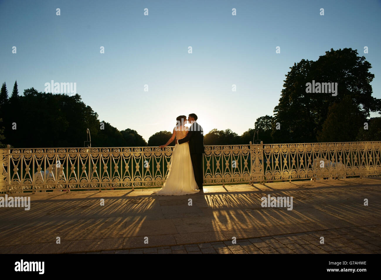 Just married romantic couple Stock Photo - Alamy