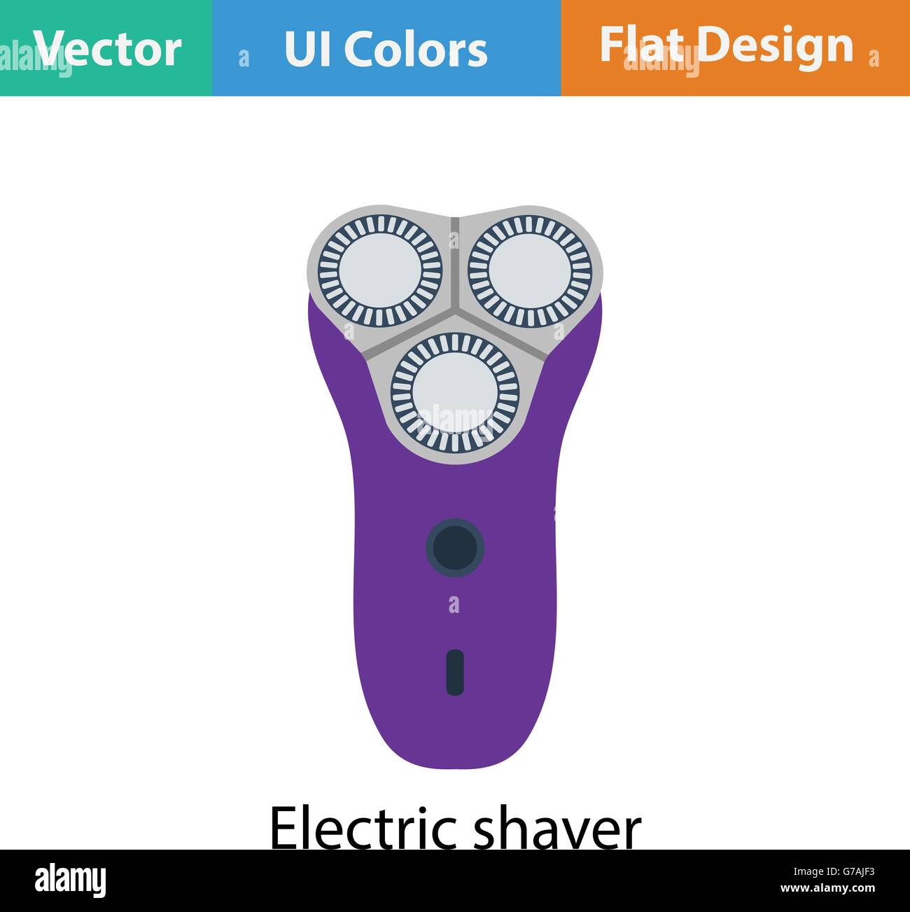 Electric shaver icon. Flat color design. Vector illustration Stock ...