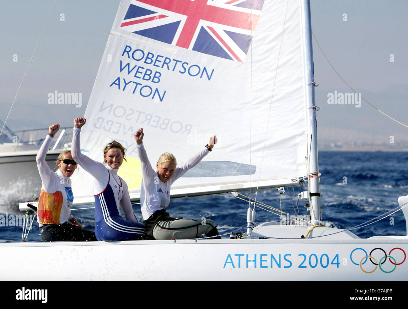 Sarah webb and sarah ayton celebrate winning the gold medal hi-res ...