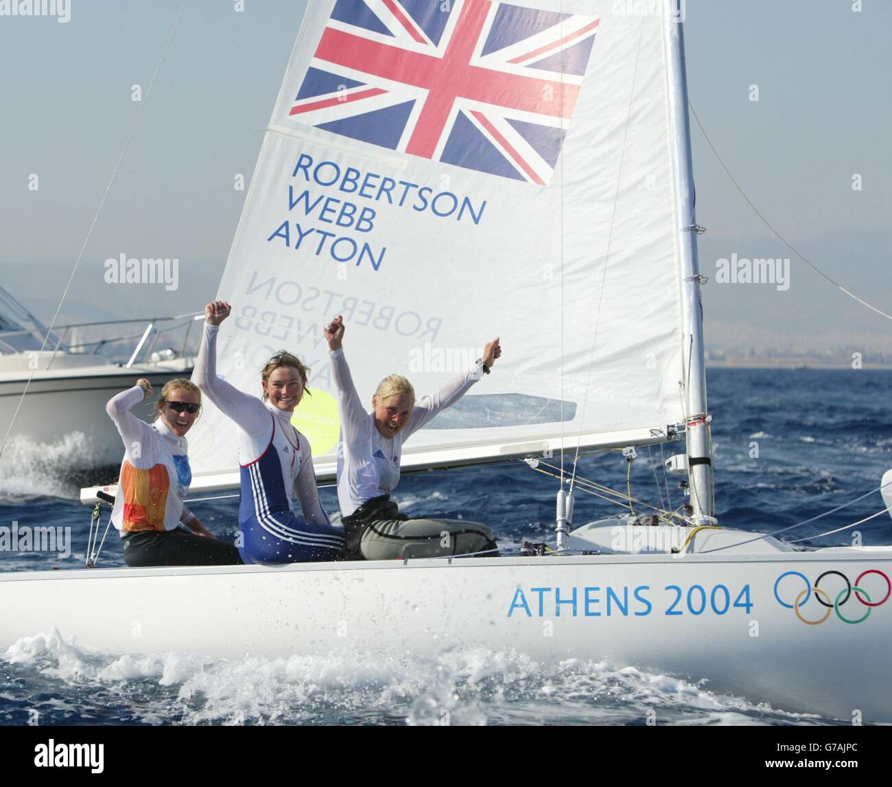 GB sailing team celebrate Gold medal Stock Photo - Alamy