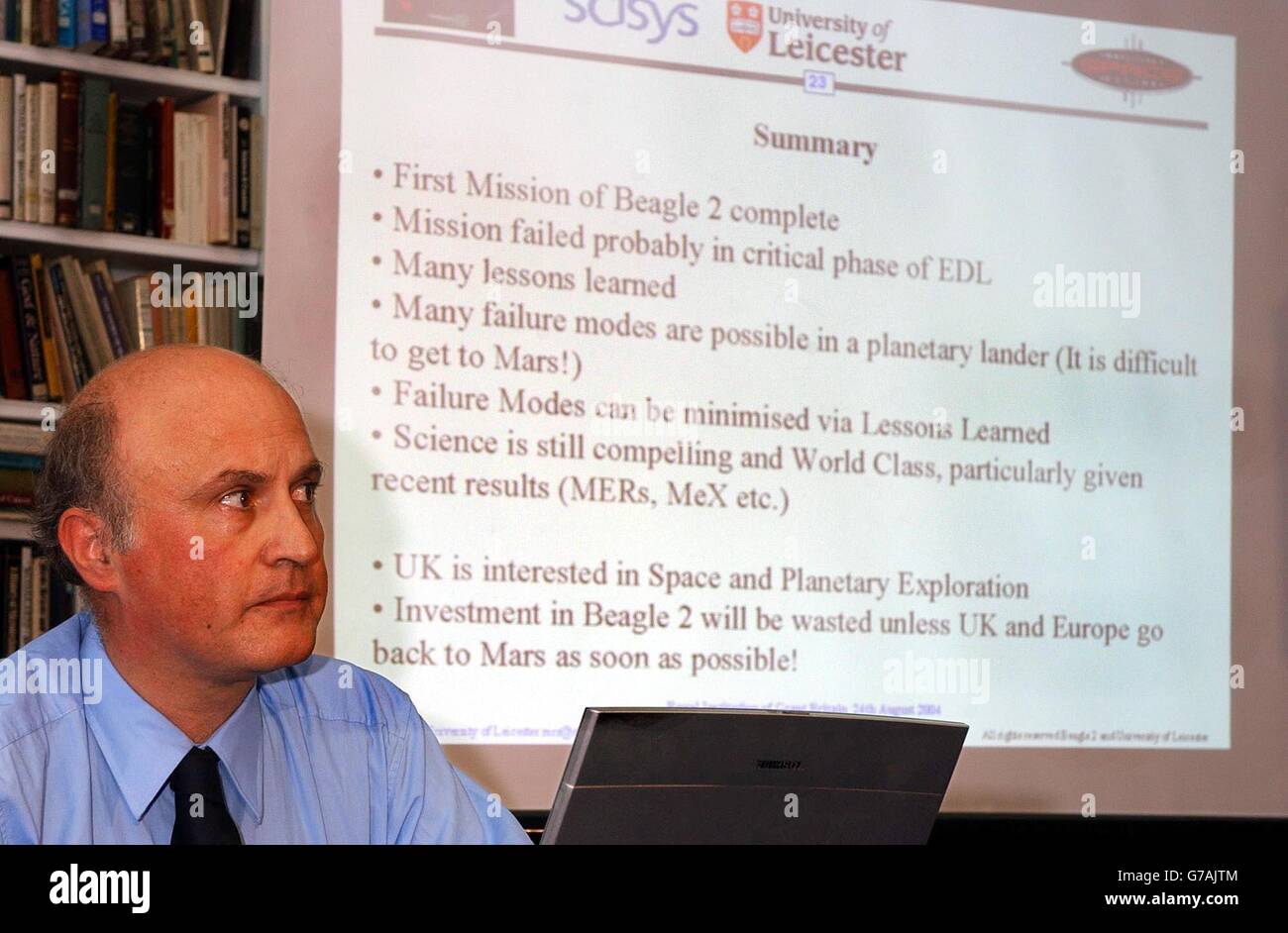 Dr Mark Sims - Beagle 2 Report Stock Photo - Alamy