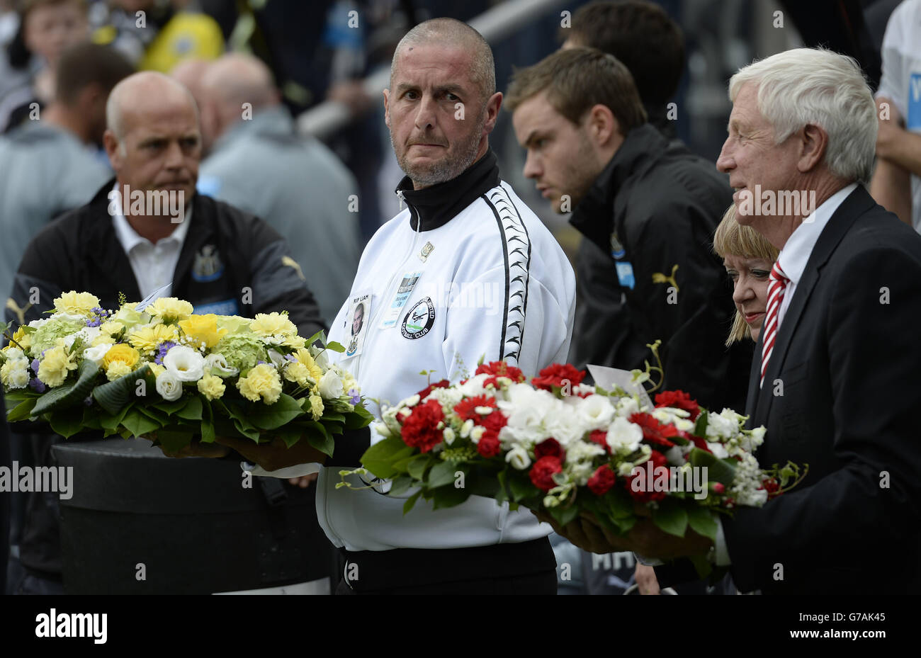 Barry Sweeney father of Liam Sweeney 28, gets ready to lay flowers in ...