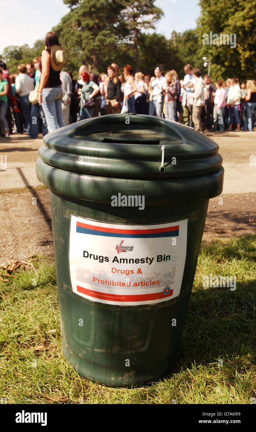 A drug amnesty bin for festival goers who wish to dispose of their ...