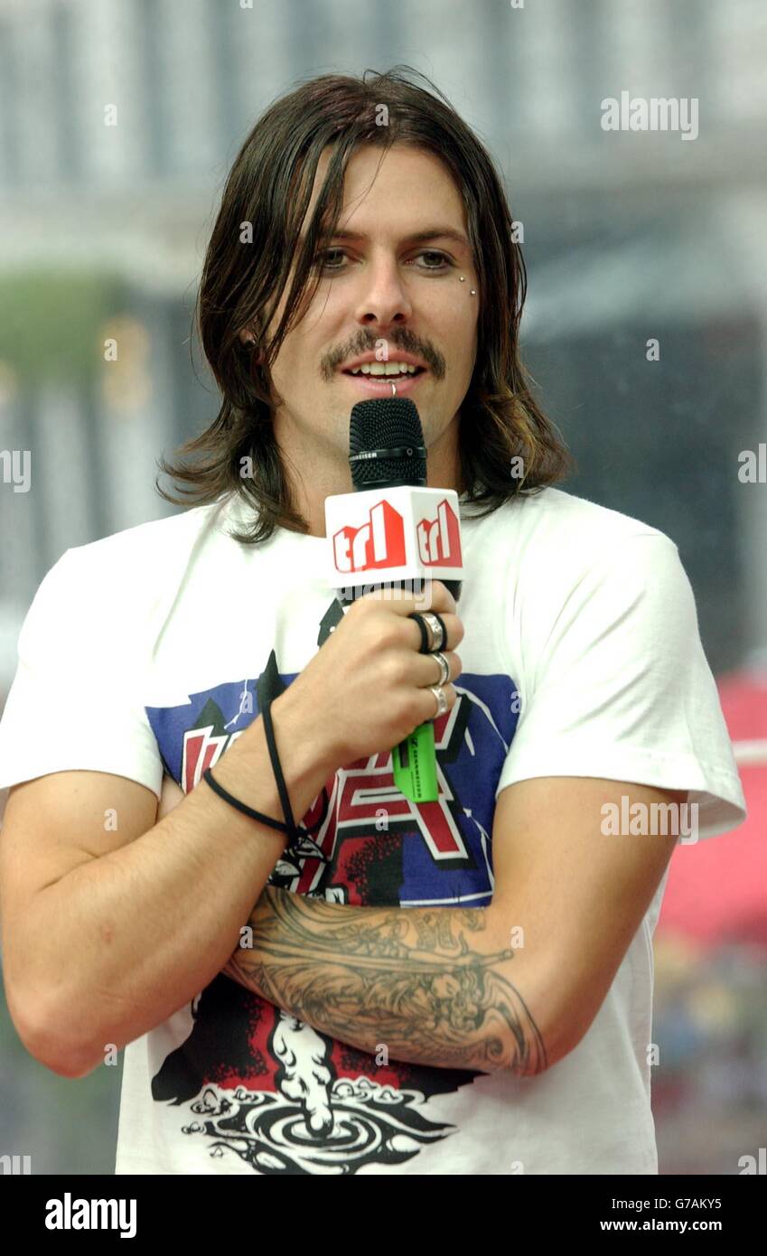 A member of rock band The Lostprophets during their guest appearance on ...