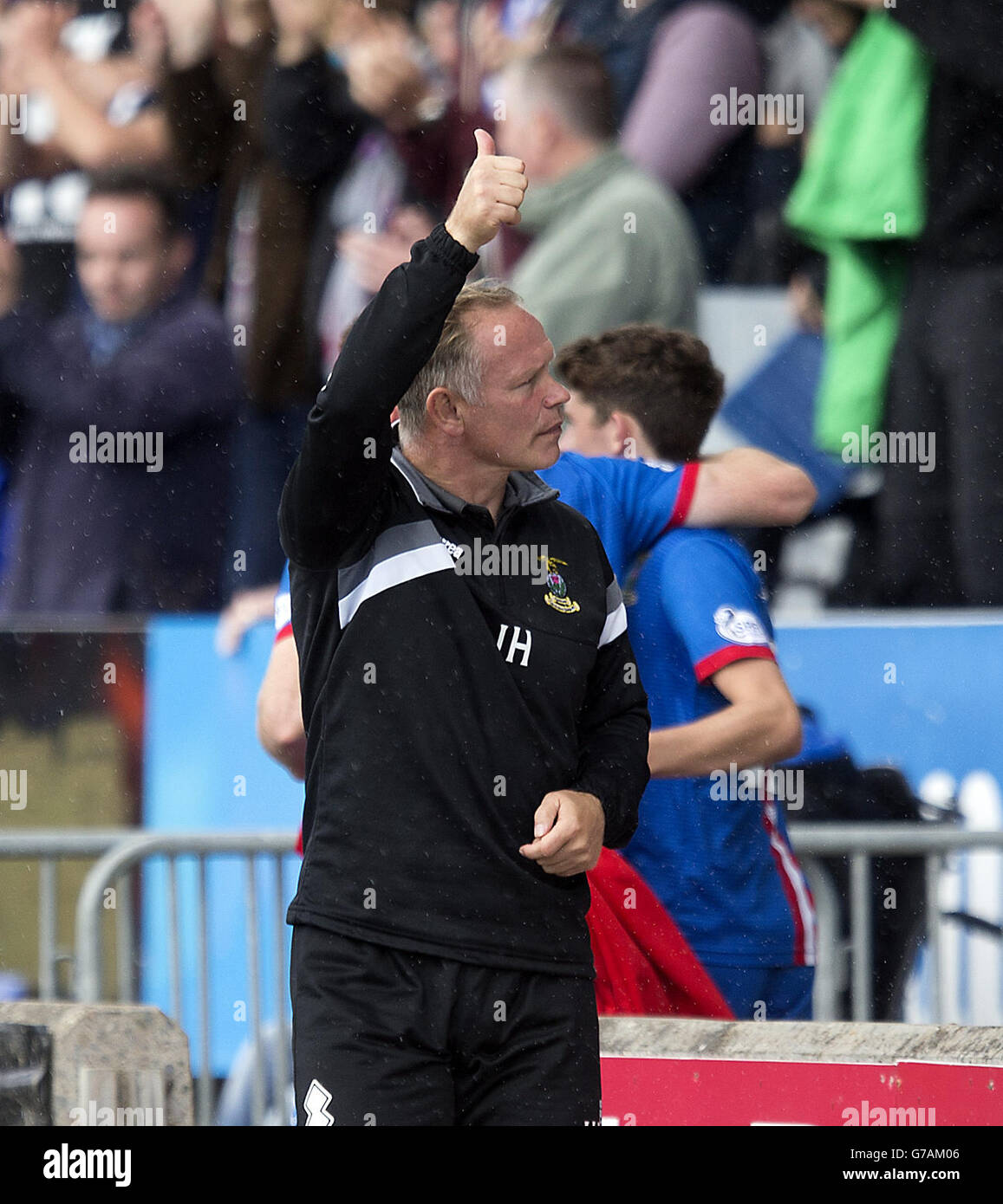 Inverness manager john hughes scottish premiership match tulloch caledonian stadium hi-res stock ...