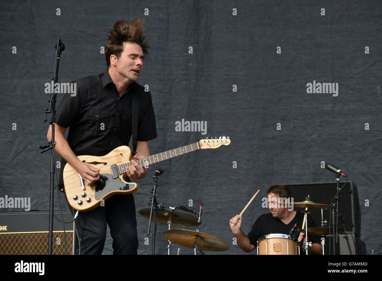 Jim Adkins of Jimmy Eat World performs during day two of Leeds Festival ...