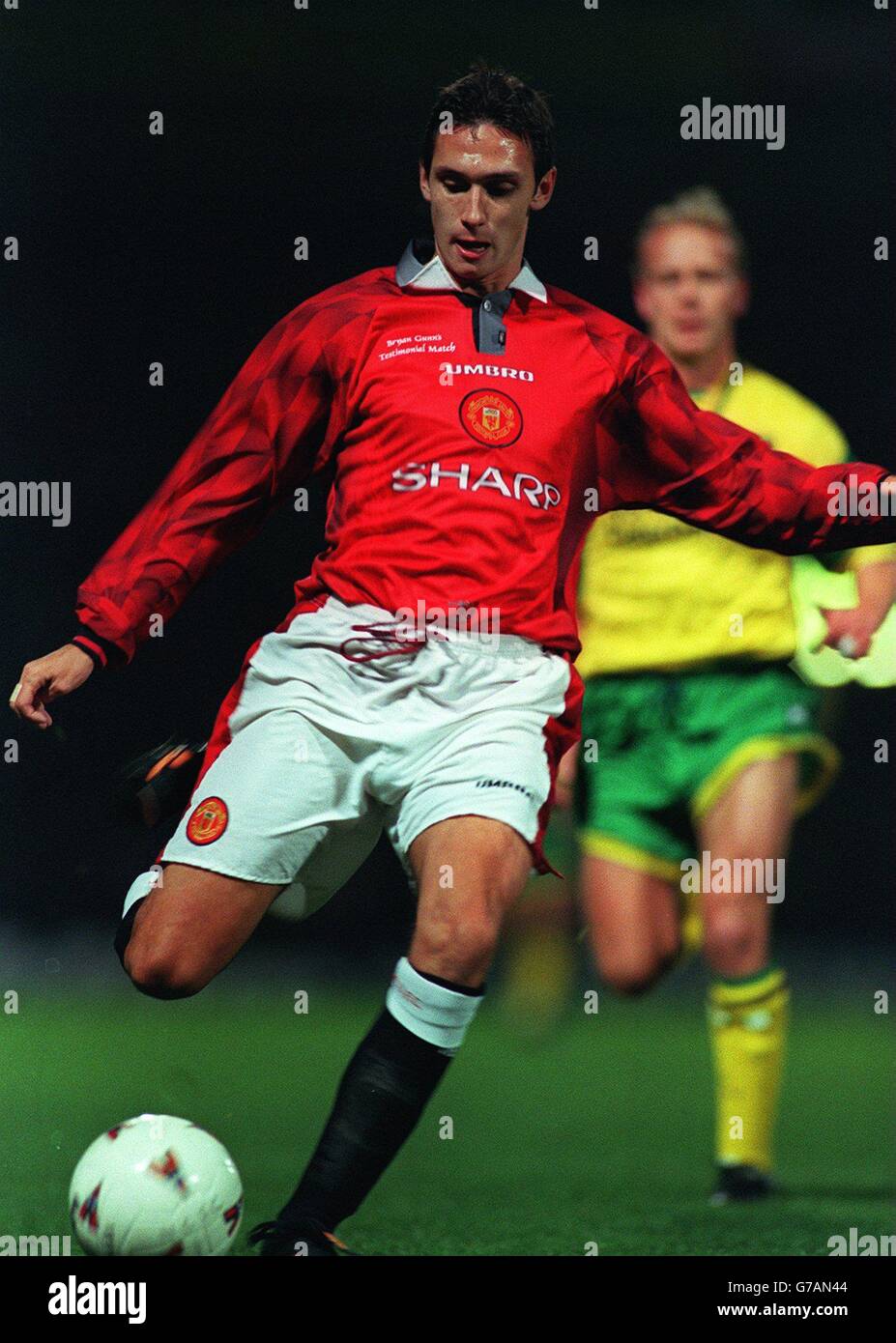 Soccer. Bryan Gunn Testimonial Match ... Norwich XI v Manchester United ...