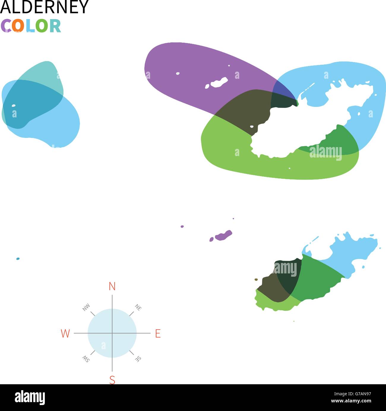 Alderney map hi-res stock photography and images - Alamy